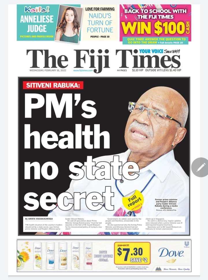 The Fiji Times » From the Editor-in-Chief’s desk: Your February 16 briefing
