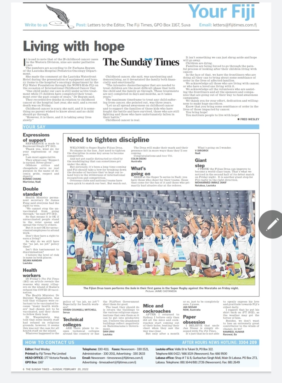 From the Editor-in-Chief's desk: Your February 20 briefing - The Fiji Times