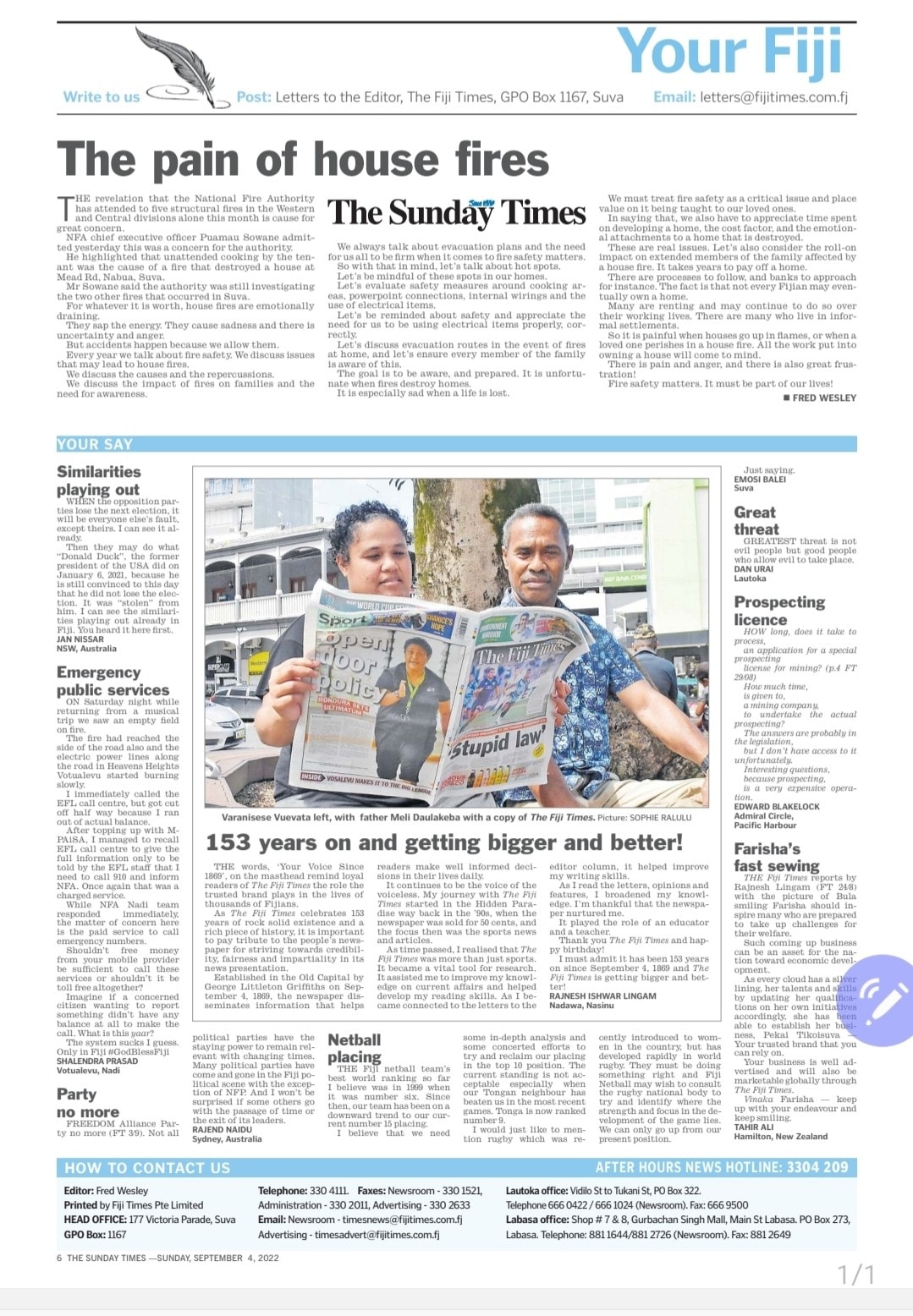 From the Editor-in-Chief's desk: Your September 4 briefing - The Fiji Times