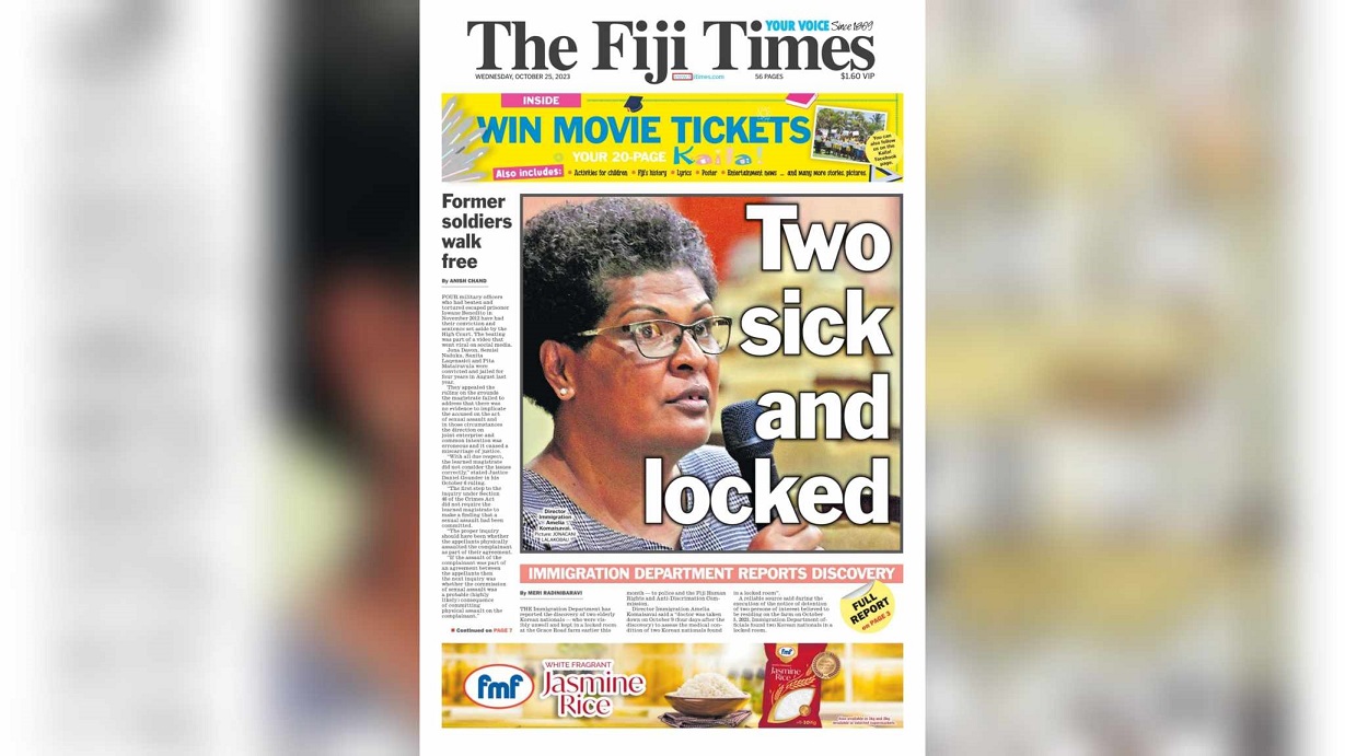 The Fiji Times » From the Editor-in Chief’s desk: Your October 25 briefing